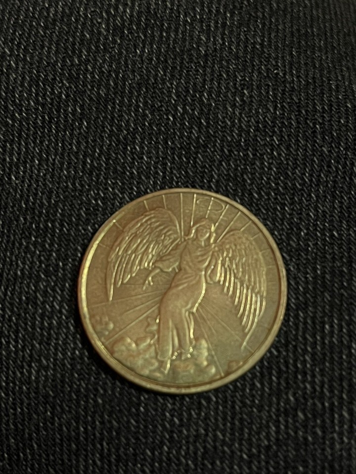 Guardian Angel Token Coin Medal Gold Tone Metal/ winged Angel with halo ...