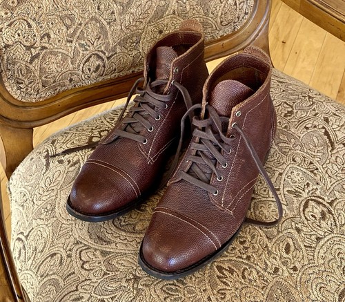 Allen Edmonds 11 D Promontory Point Military Boots Brown Grain Pebbled ...