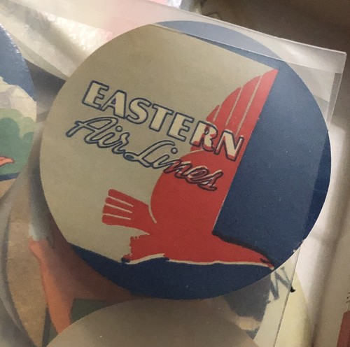 Eastern Airlines Silver Fleet Luggage Sticker Label 2” 1940s EAL Falcon ...