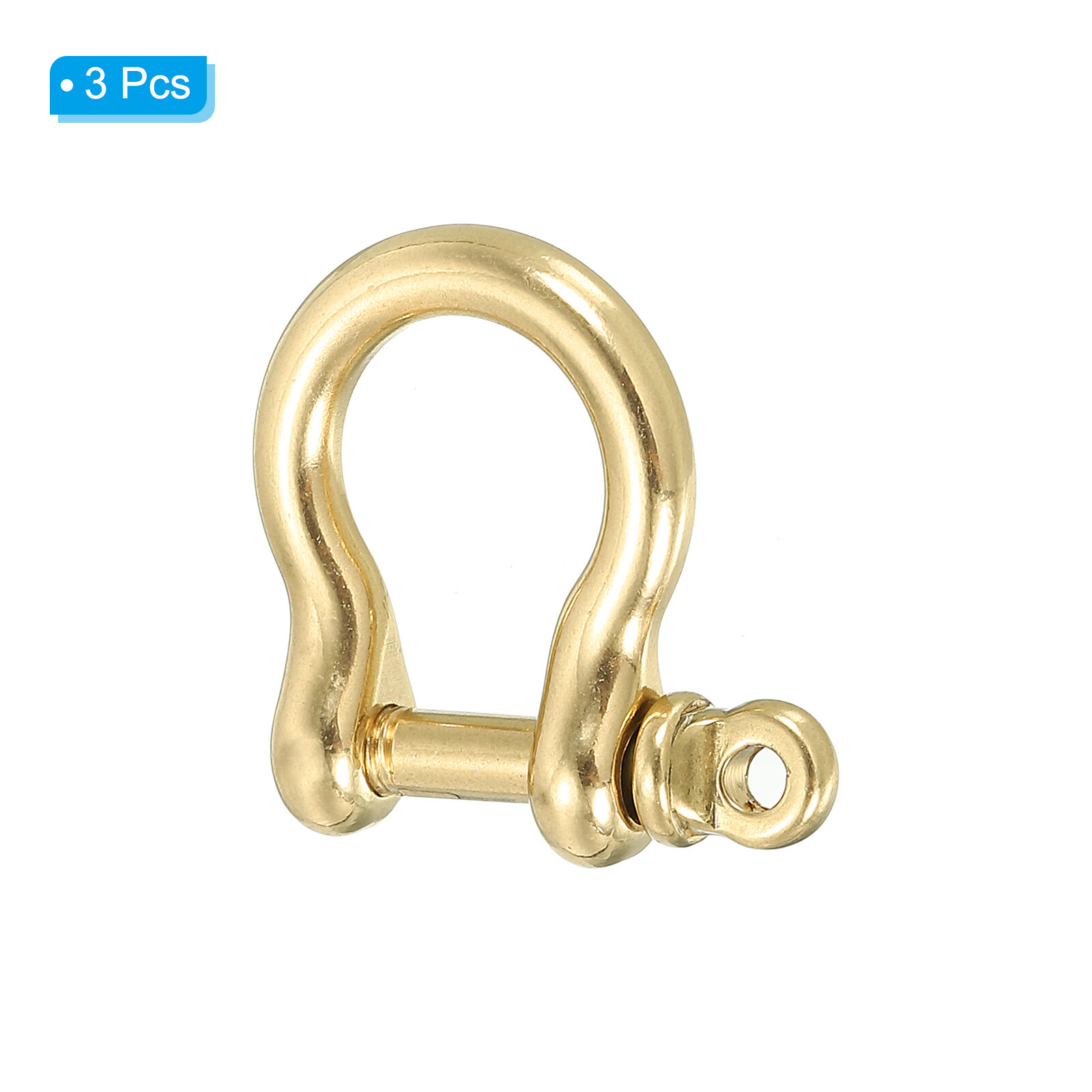 D-Ring Shackle, 3Pcs 10mm Inside Width Solid Brass U Shape Small ...