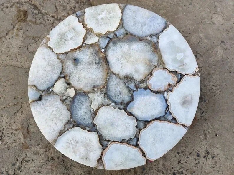 Round Agate Stone Coffee Table Center Table Corner Table | eBay
