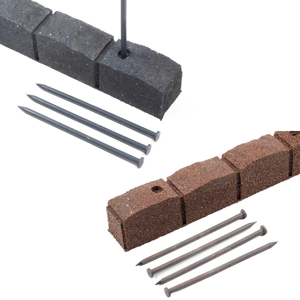 Graphite Earth Flexi Curve 1.2m Garden Edging Lawn Roman Stone Border ...