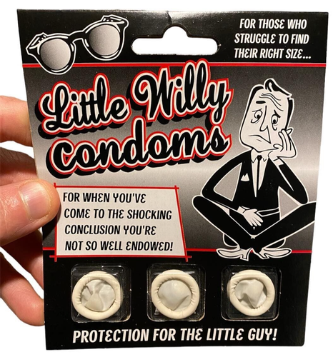 3pk LITTLE WILLY CONDOMS - Small Pecker Gag Prank Joke - Sata Christmas ...