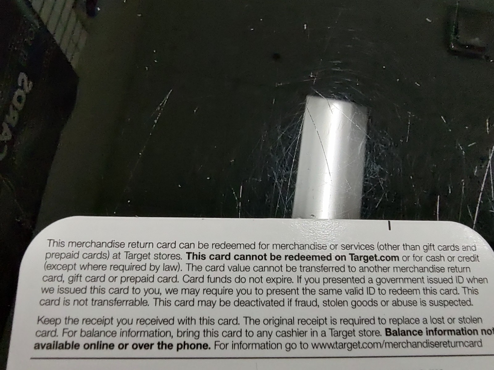 Target Merchandise Return Cards (4) $373.50 In-Store Only | eBay