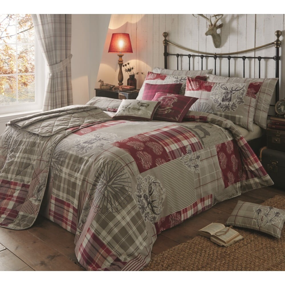 Dreams & Drapes Tatton Patchwork Red - Single Bed Duvet Set | eBay UK
