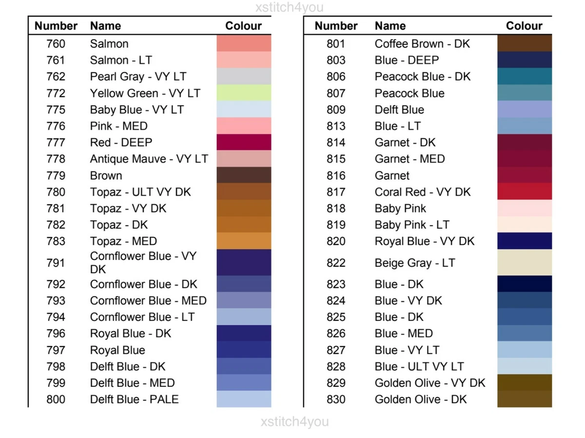Printable DMC Thread Color Chart Tracker Inventory Sheet In, 59% OFF Printable DMC Thread Color Chart Tracker Inventory Sheet In, 59% OFF