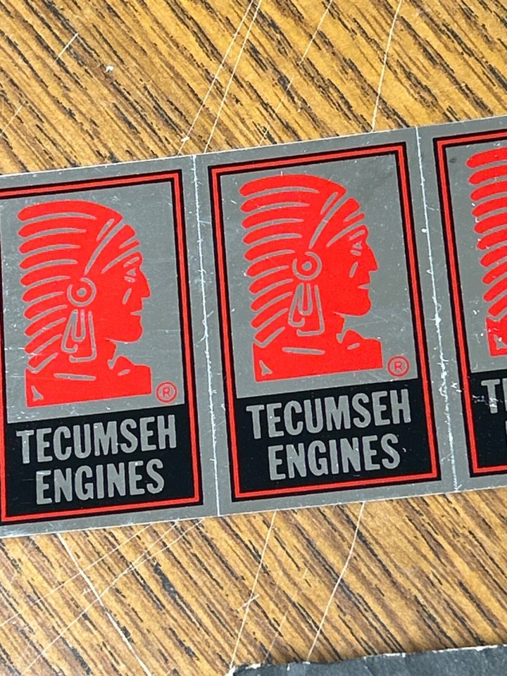 Tecumseh H40 H35 Minibike Chrome Classic Mini Bike Engine Decal/Sticker ...
