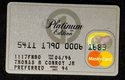 First Bankcard Platinum Edition MasterCard credit card exp 1996 ~ our ...