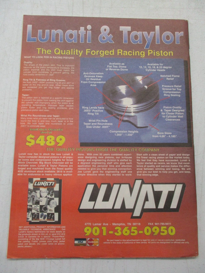 NATIONAL DRAGSTER MAGAZINE SEPTEMBER 8, 1995 BILL RIECHERTBARS LEAKS ...