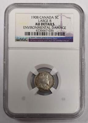 1908 Canada 5c Large 8 AU Details | eBay