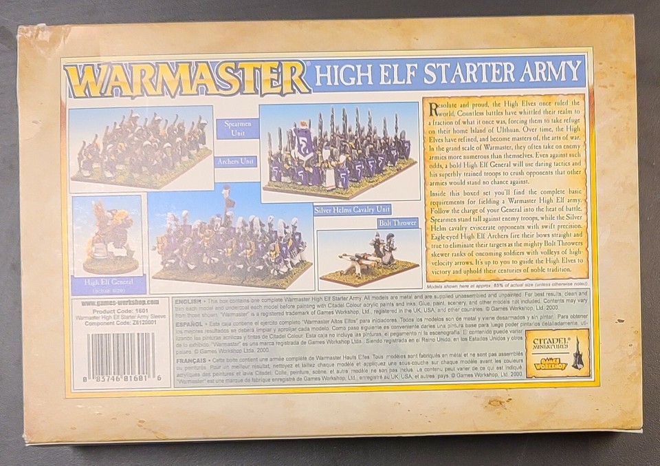 Warmaster High Elf Starter Army 10mm - Games Workshop - Open Box Sealed ...