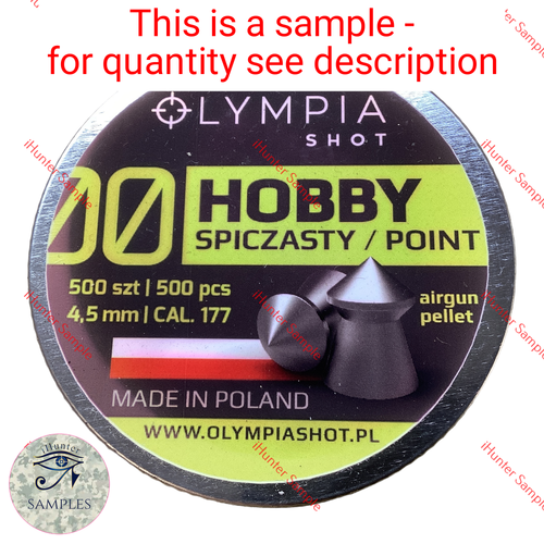 SAMPLE Olympia Shot Hobby Pointed .177/4.5mm Airgun Pellets (Qty 50 ...
