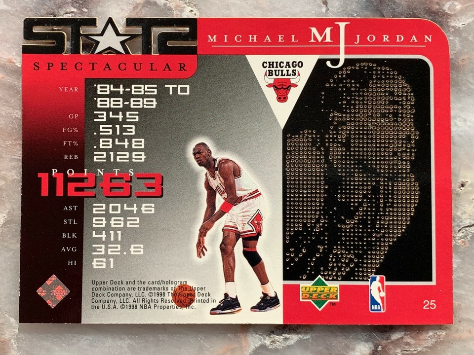 1998 Upper Deck MJ Career Collection #25 Michael Jordan Spectacular ...