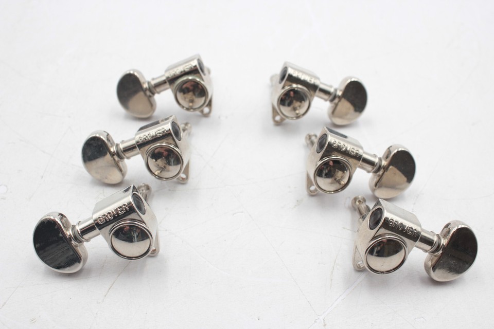(6) Grover Set 102N Nickel 3x3 Guitar Tuner w/ Ferrule, Screw, Washer ...