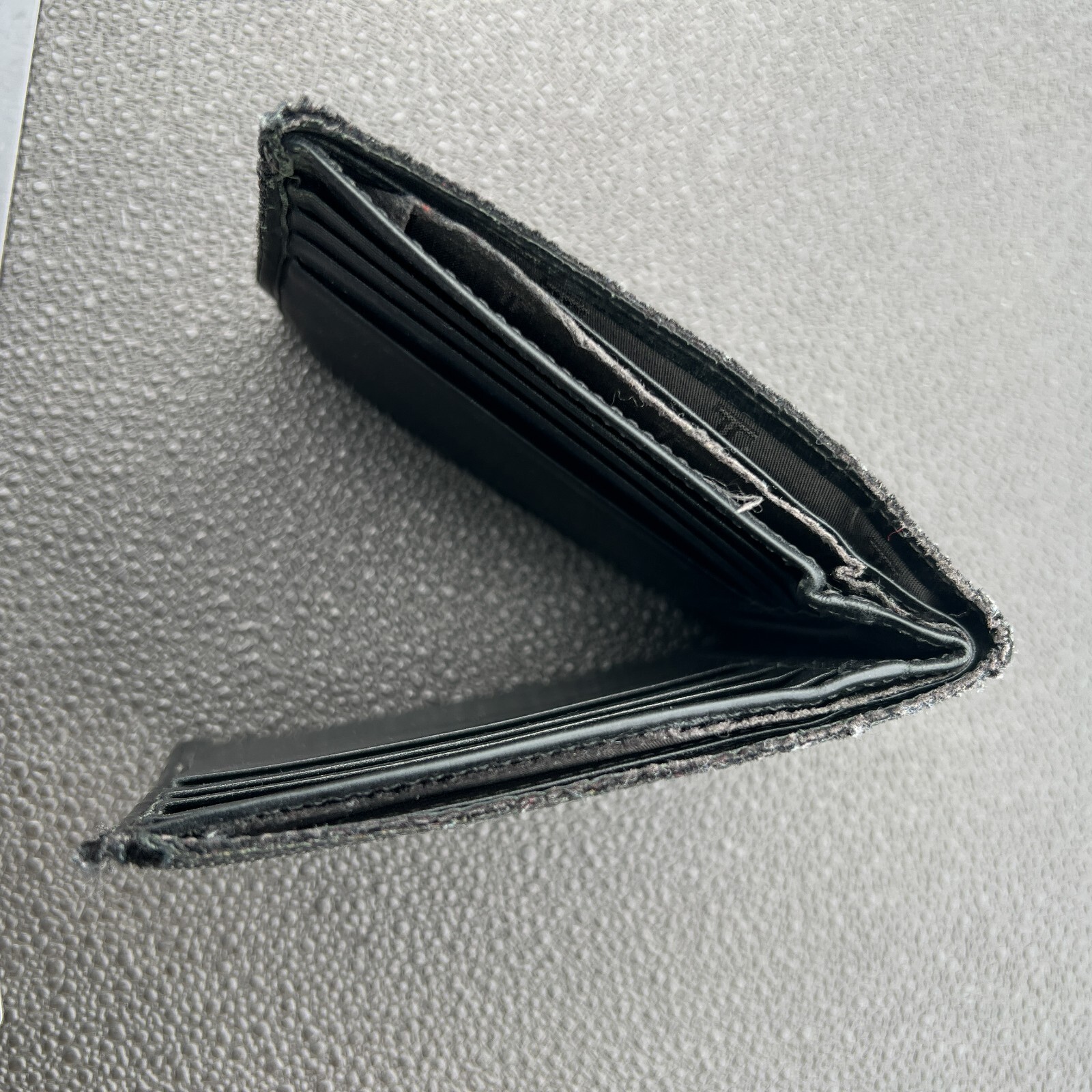 TUMI Black Ballistic Nylon Double Billfold Wallet Leather Signal Vault ...