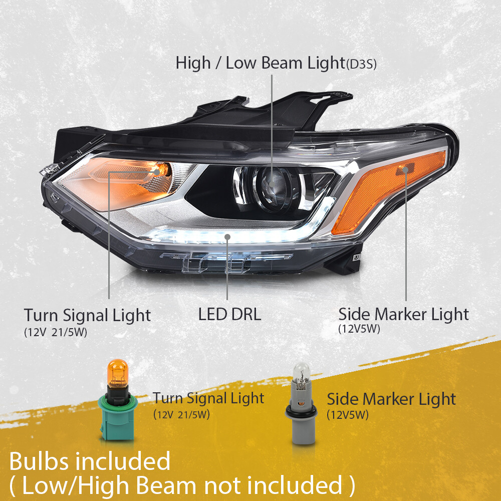 Fit For Chevy Traverse 2018-2021 HID Headlight Lamps LED DRL Driver ...