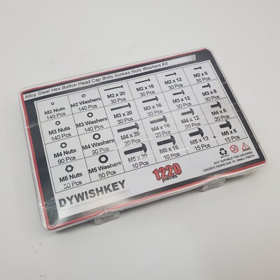 DYWISHKEY 1220 PCS M2 M3 M4 M5, 304 Stainless Steel Hex Flat Head Cap ...