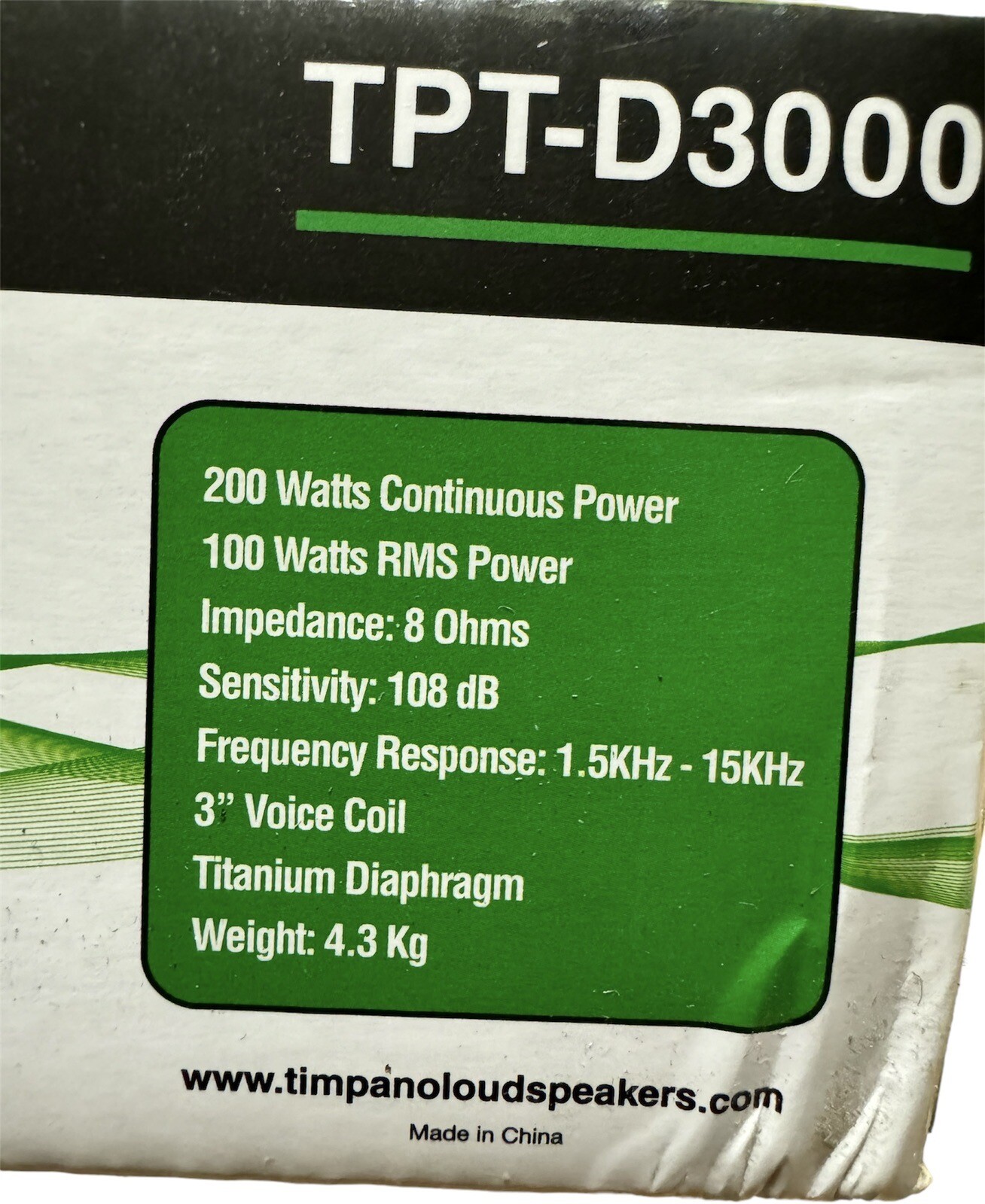 Pair Timpano Compression Driver Titanium 400 w 8 ohms 3" Voice Coil TPT ...