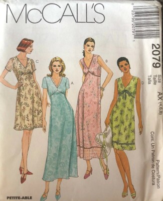McCalls Sewing Pattern # 2079 Misses Dress in Two Lengths Size 4-6-8 ...