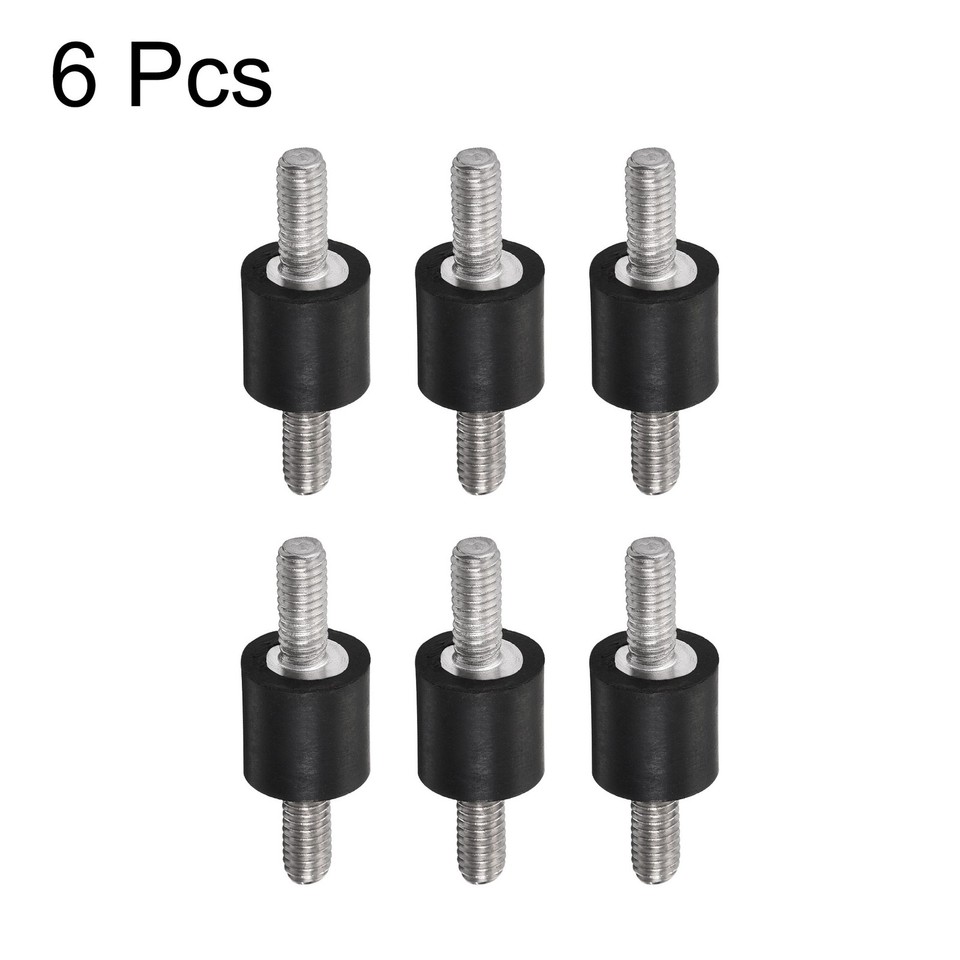 M4 Rubber Mounts 6pcs Male/Male Shock Absorber Garage Reverse Impact ...