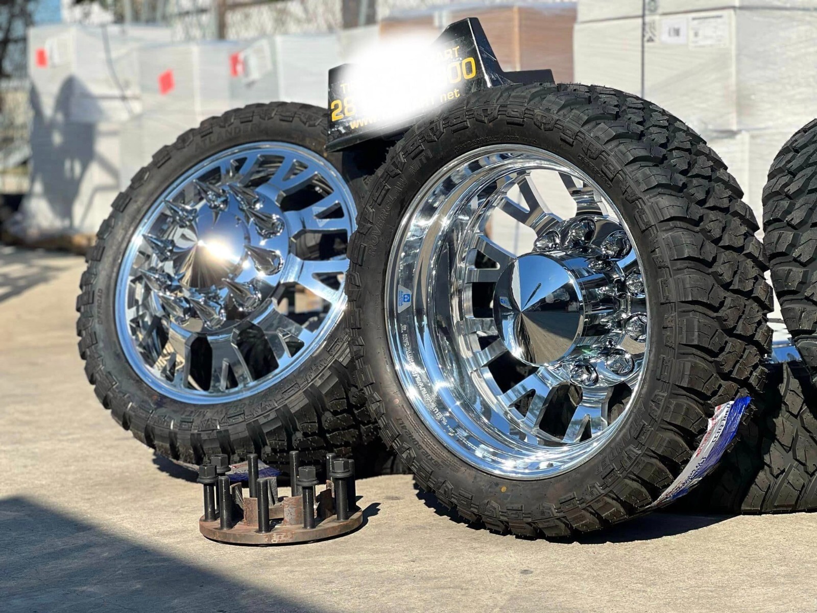 24” CUSTOM CUT ALCOA WHEELS FOR FORD CHEVY GMC RAM DUALLY TRUCKS W ...