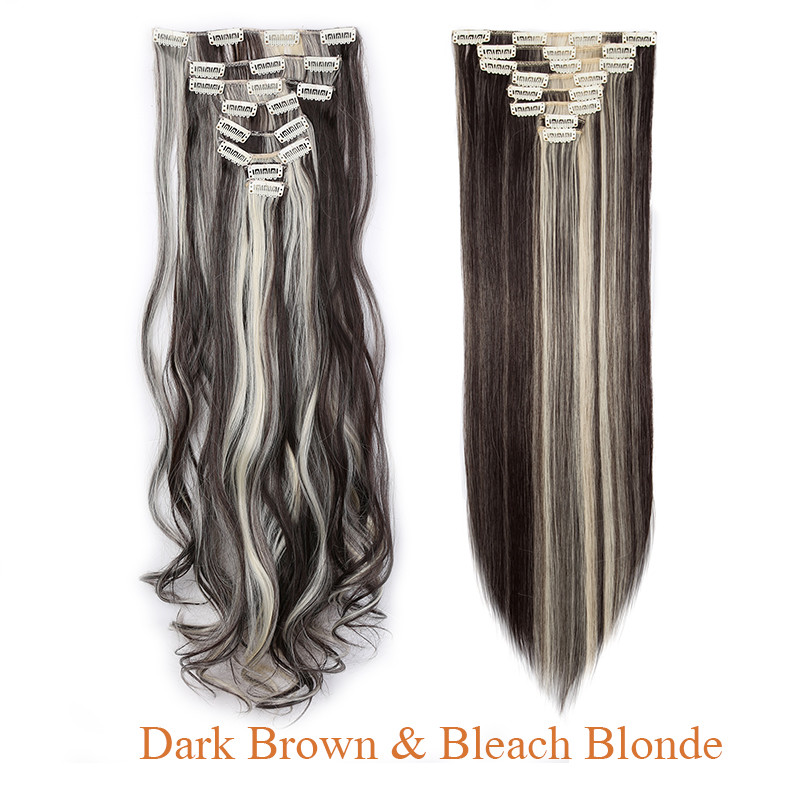 Balayage Clip In 100% Thick as Real Human Hair Extensions Natural Fake ...