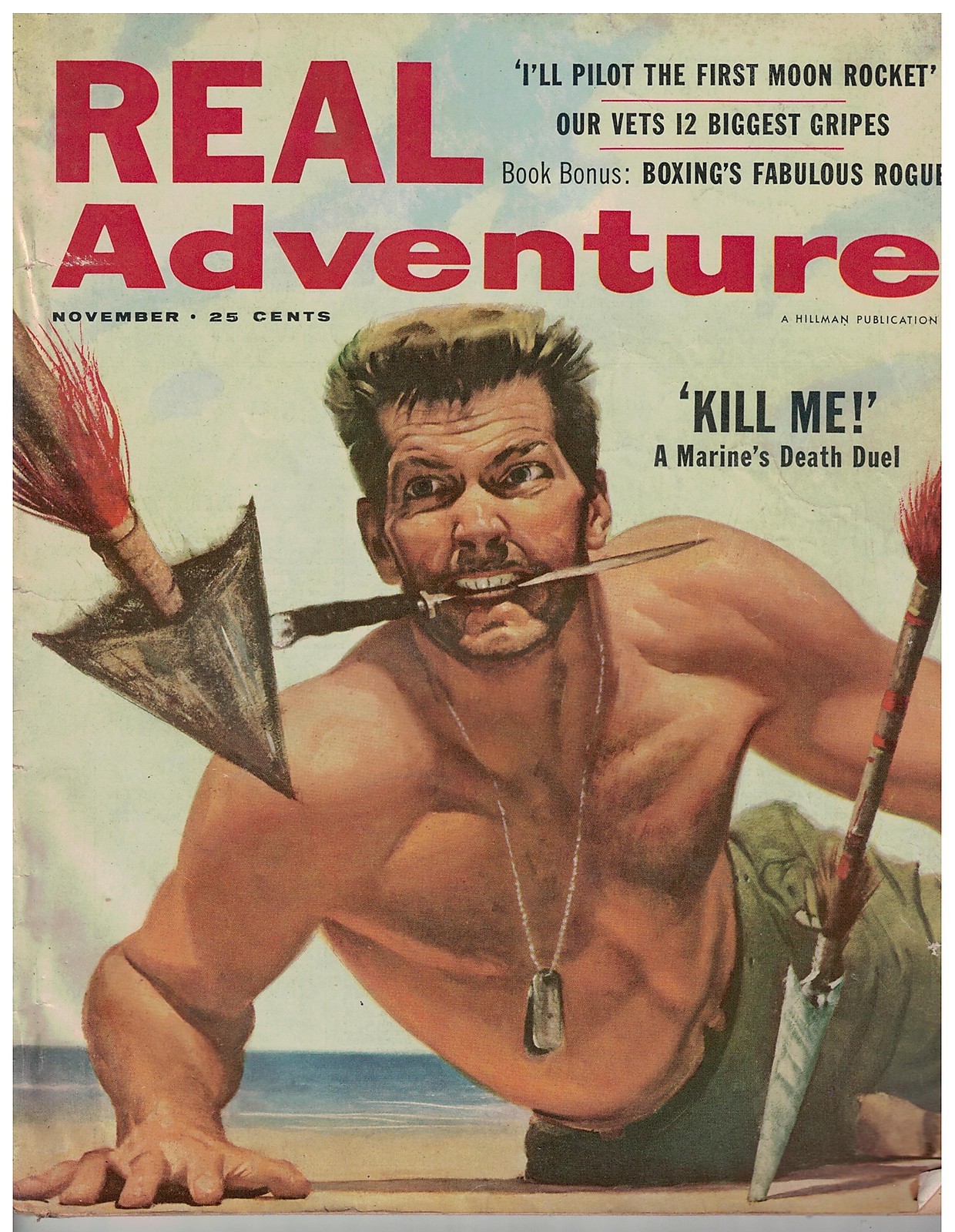 Nov 1957 issue of Real Adventure Magazine Marine Death Duel Cover | eBay