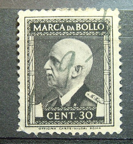 1937 ITALIA 30 centesimi Marca da Bollo annullata | eBay