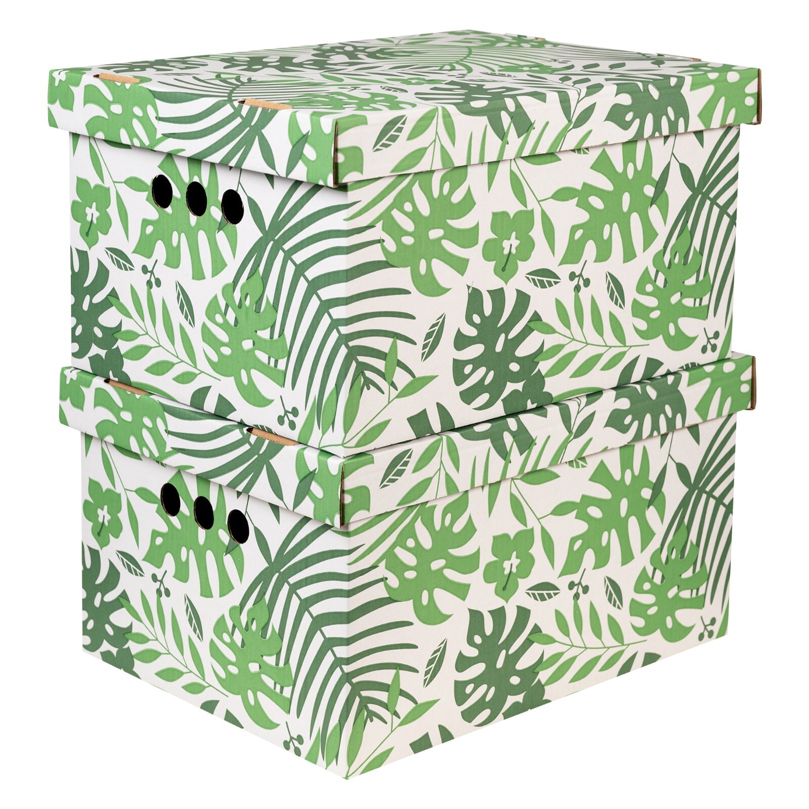 2pc Decorative Storage Boxes Home Office Box Organiser Large - Tropical ...