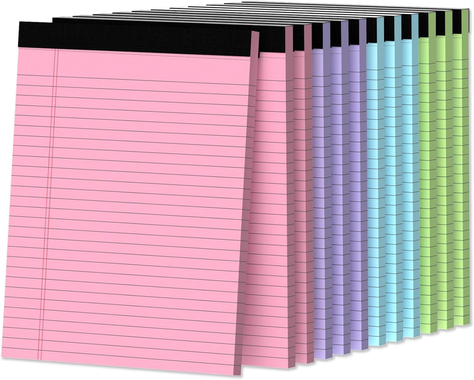 Legal Pads 8.5 X 11, Wide Ruled Paper, 12 Pack Note Pads 8.5 X 11 ...