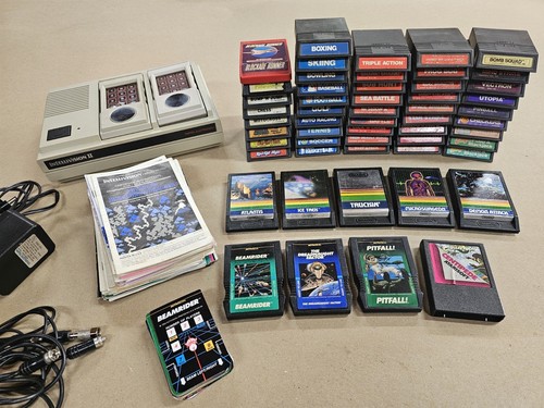 Retro Game Players Lot Intellivision II System with 53 Different Game ...