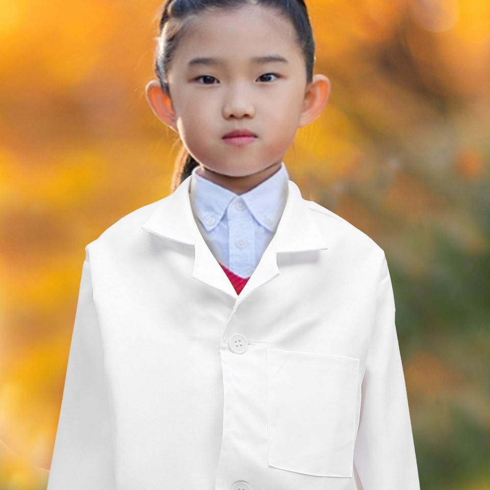 Children's Lab Coat Primary School Washable Kids Costume Doctors White ...