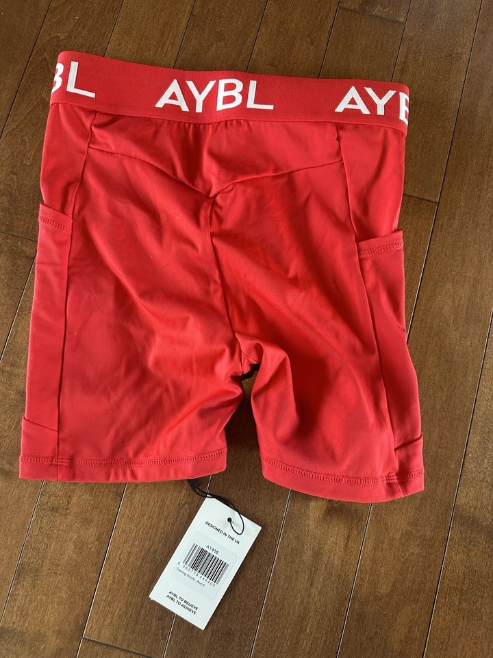 AYBL Women's Staple Seamless Training Shorts in Red | Size: Small | eBay