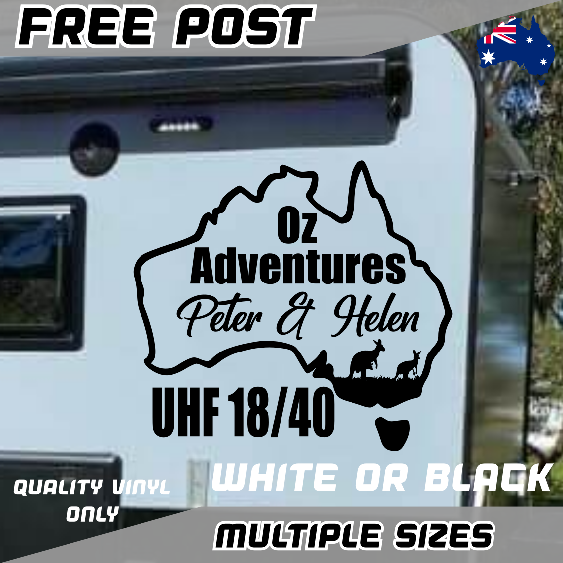 Oz Adventures Sticker Decal Car Window UHF 18/40 Caravan Australia ...