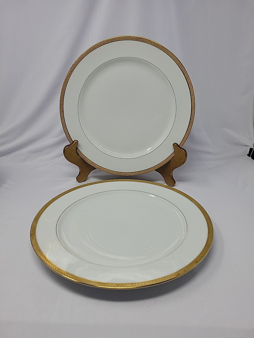 Set 2 Vintage Epiag 9 3/4" Dinner Plates Gold Encrusted Rims | eBay
