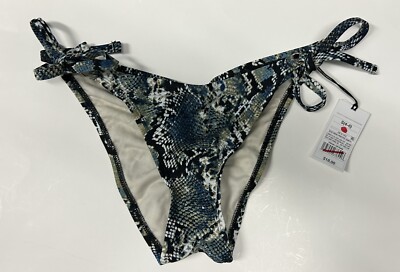 Shade & Shore Snake Print Bikini Bottom Cheeky Ruched S (4-6) Blue ...