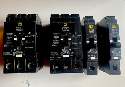 Square D 480 volt - (2) 3 phase 15 amp, and (2) single phase 20 amp ...