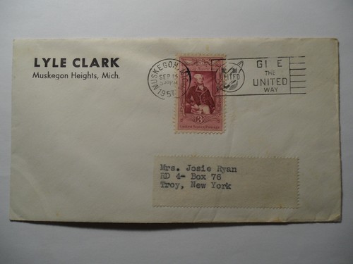 STAMPMART : USA 1957 UNITED SLOGAN POSTMARK COVER USED TO NEW YORK | eBay