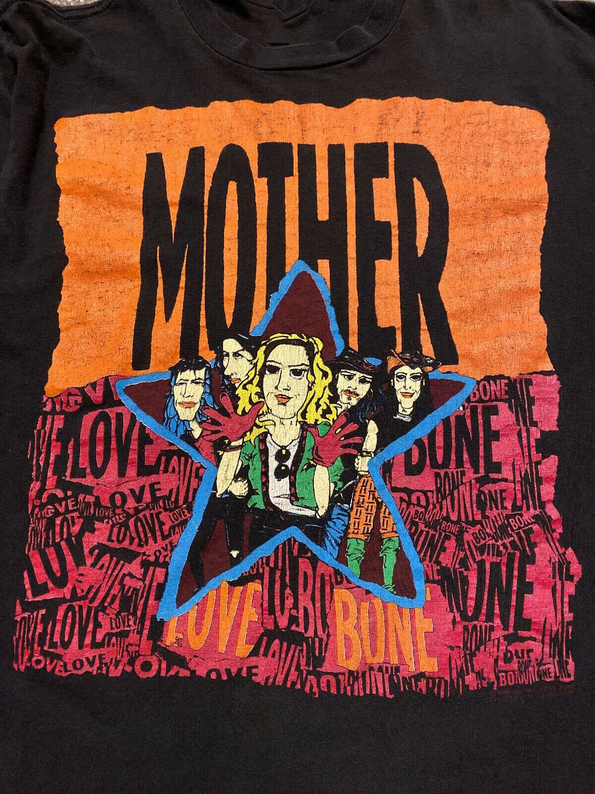 VTG 1990 Mother Love Bone Tour Soundgarden Black Unis… - Gem