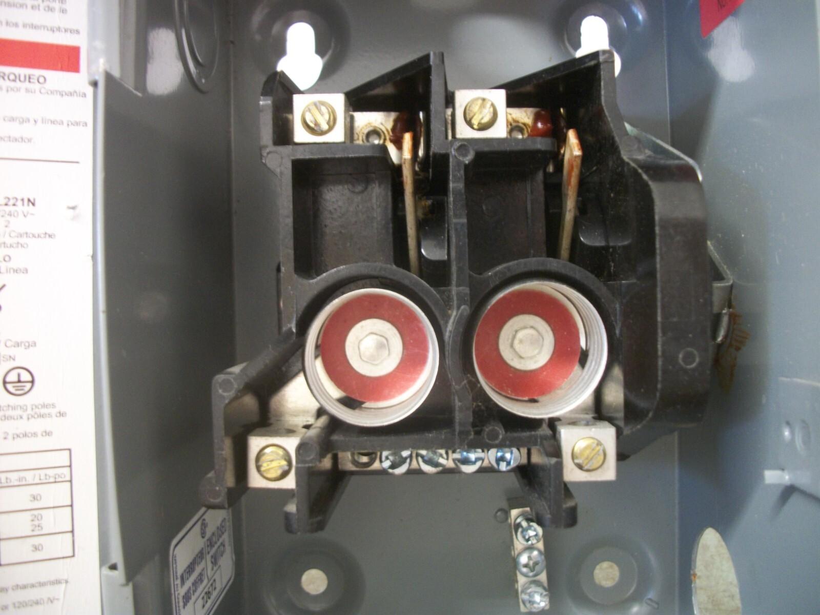 SQUARE D DISCONNECT TYPE 1 L211N 30AMP 240VOLT 2POLE FUSIBLE | eBay