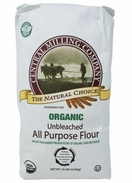 Central Milling Co. 2x Organic Flour Bags 10lbs. Each. Total of 20lbs ...
