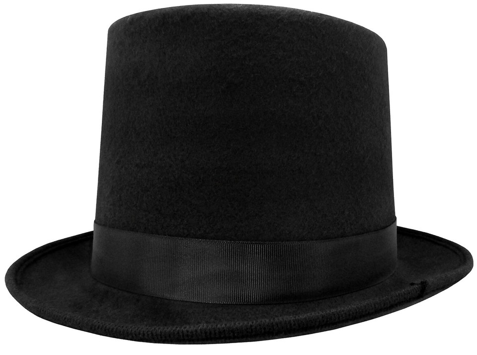 Tall Wool Felt Deluxe Black Top Hat Dickens Formal Victorian Tuxedo ...