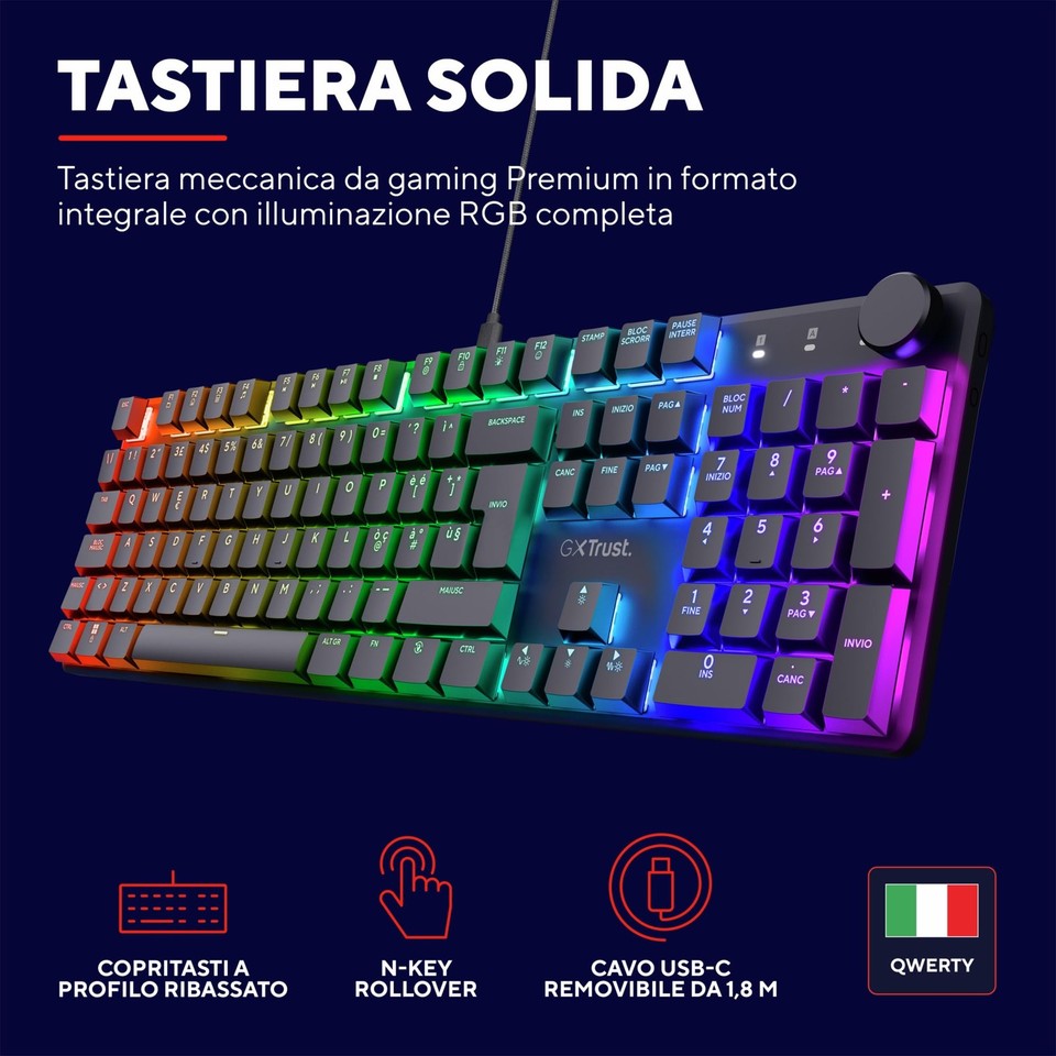 GXTrust 866 Torix Tastiera Meccanica Layout Italiano QWERTY ...