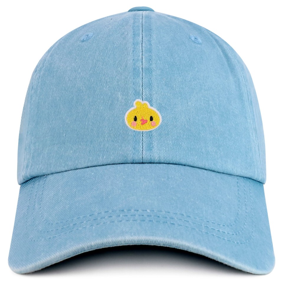 Cute Little Duck Embroidered Patch Pigment Dyed Baseball Cap - FREE ...