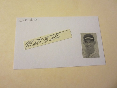 Matt Batts (d.2013) Autographed Signed 3X5 Index Card Baseball Boston ...