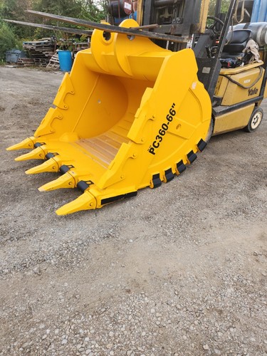 NEW Heavy Duty 66" Digging Bucket Komatsu PC350 PC360 Excavator Teeth 2 ...