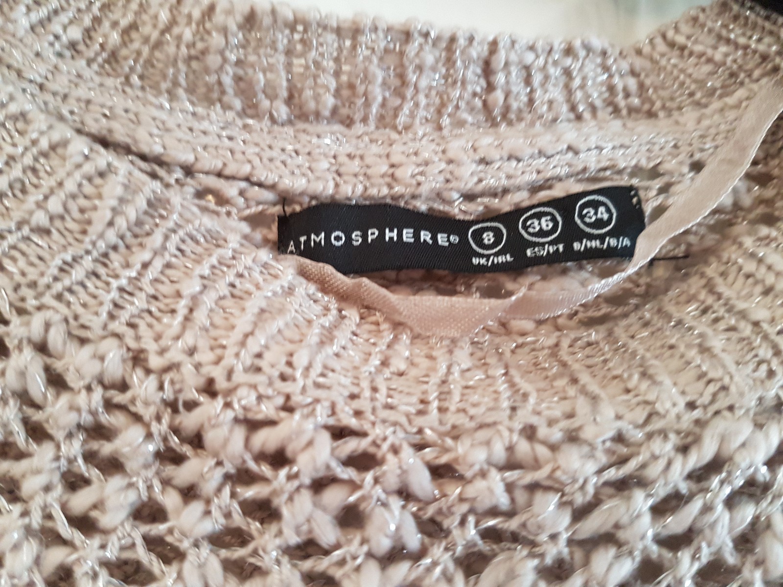 Atmosphere / Primark Beige / Gold Jumper, Size 8 | eBay UK