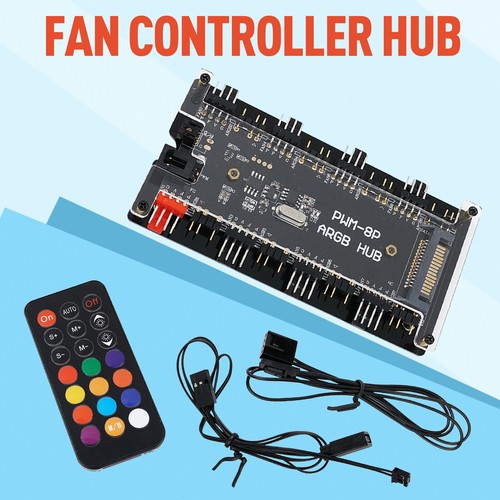 8 RGB / ARGB Strip Fan Controller Hub Splitter for Desktop Computer PC ...