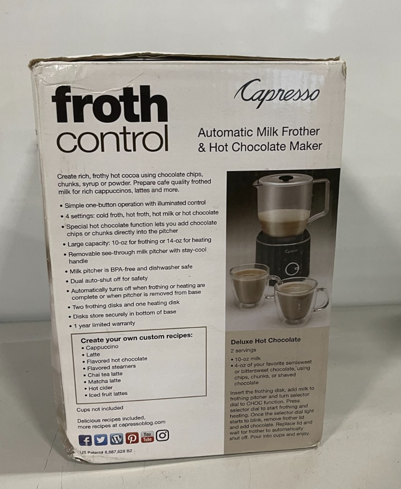 Capresso 207.01 Froth Control One-Button Automatic 600W Black Milk ...