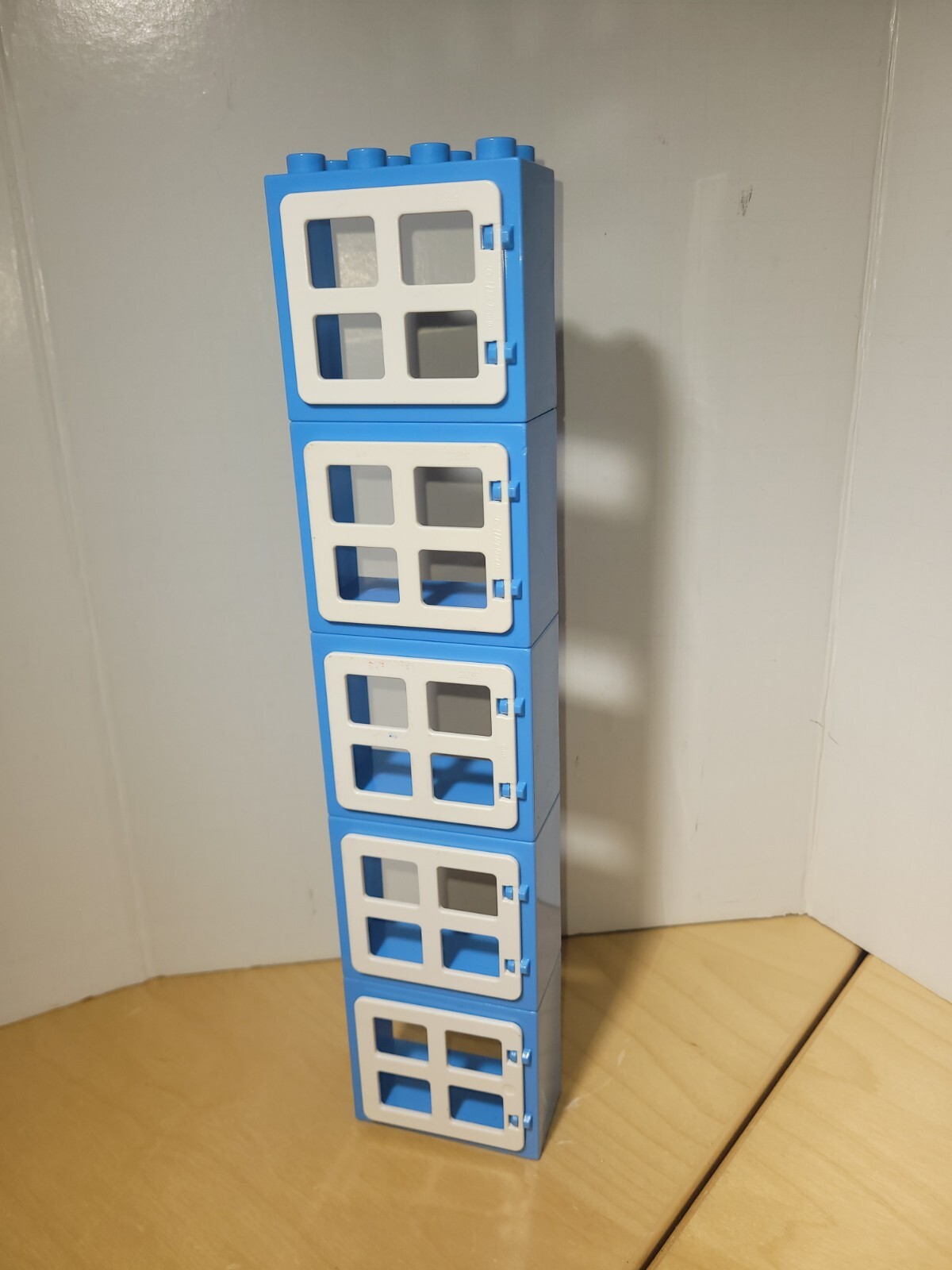 Lego Duplo - Lot Of (5) LIGHT BLUE Windows Pieces W/ (5) WHITE Hinged ...